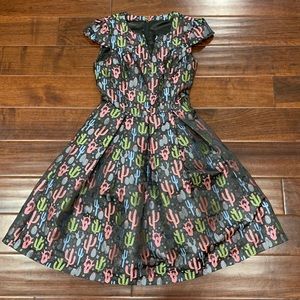 Modcloth | Dresses | Modcloth Metallic Cactus Cap Sleeve Dress Nwot ...